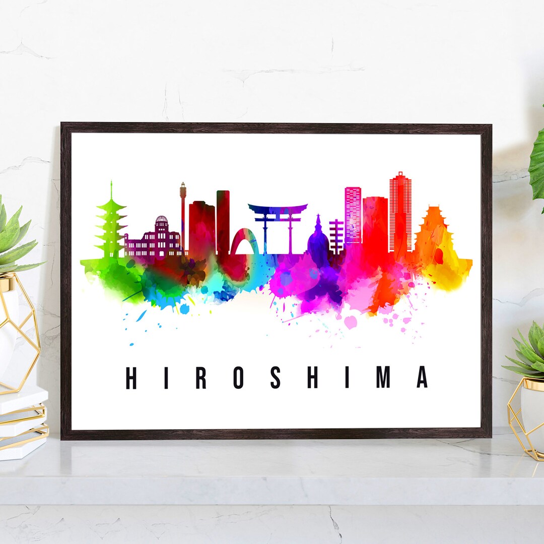Hiroshima Japan Poster, Skyline Poster Cityscape Poster, Japan Landmark ...