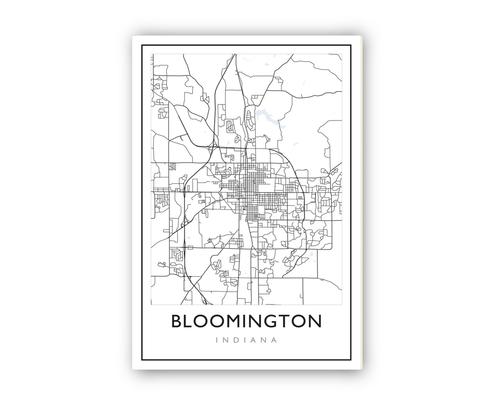 Bloomington Map Bloomington City Road Map Poster Bloomington - Etsy.de