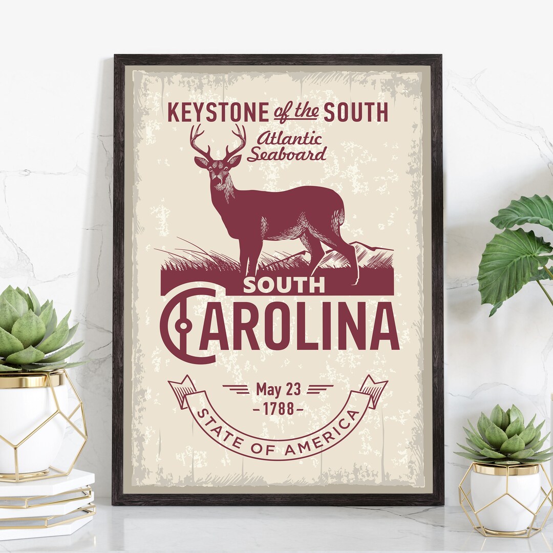 South Carolina State Symbol Poster, State Poster Print, Oregon State ...