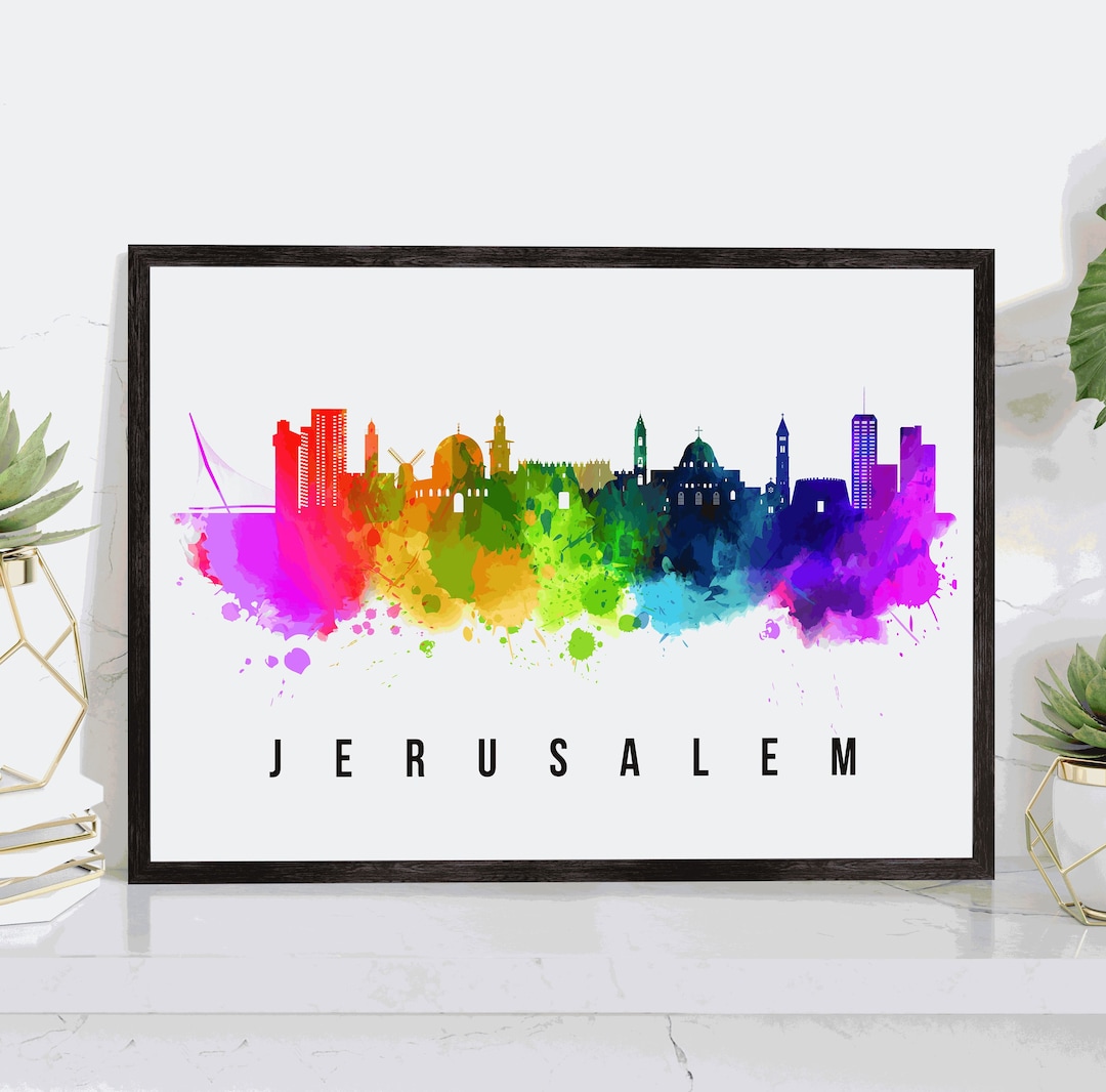 JERUSALEM - ISRAEL Poster, Skyline Poster Cityscape and Landmark ...