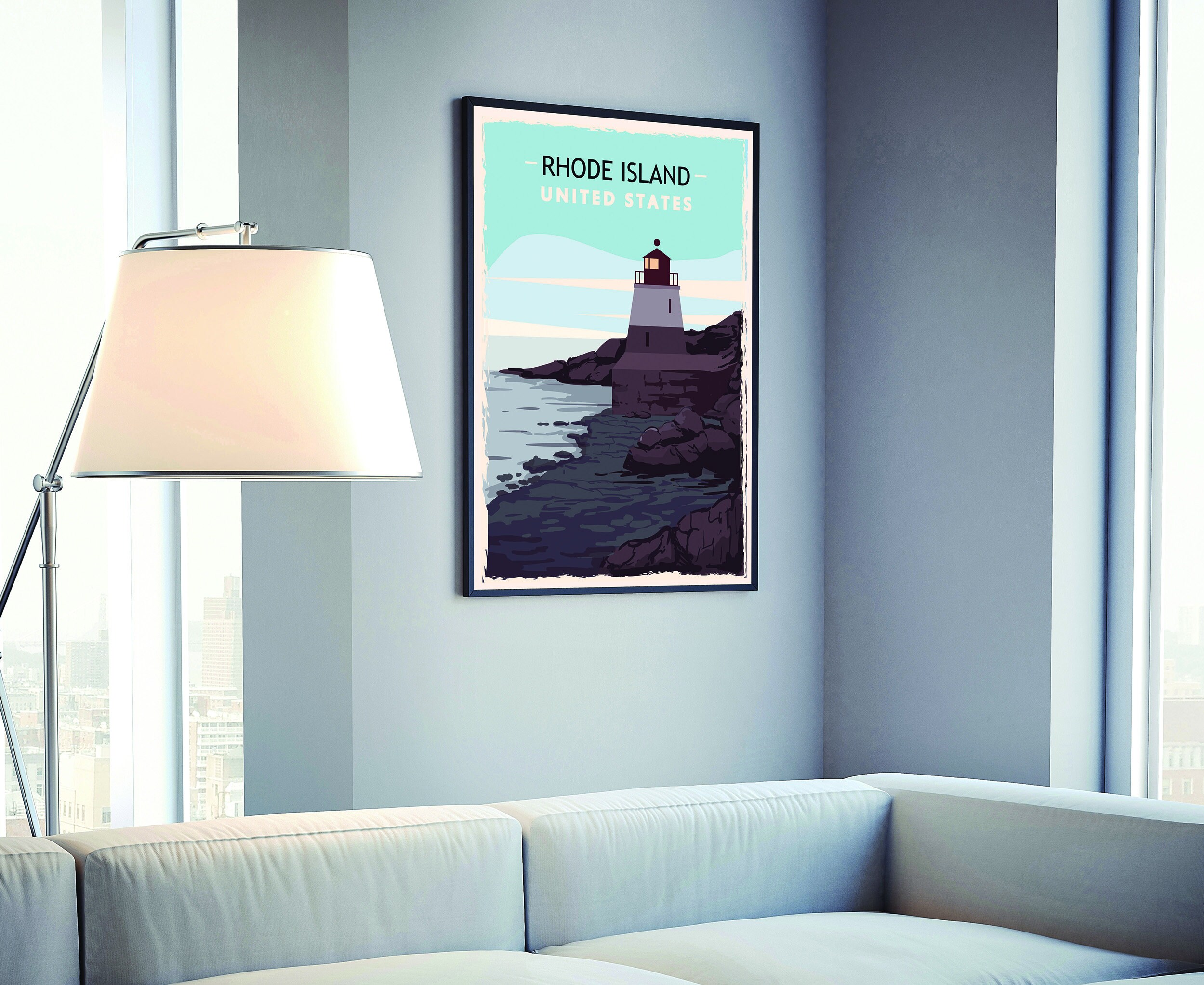 Retro Style Travel Poster, Rhode Island Vintage Rustic Poster Print ...