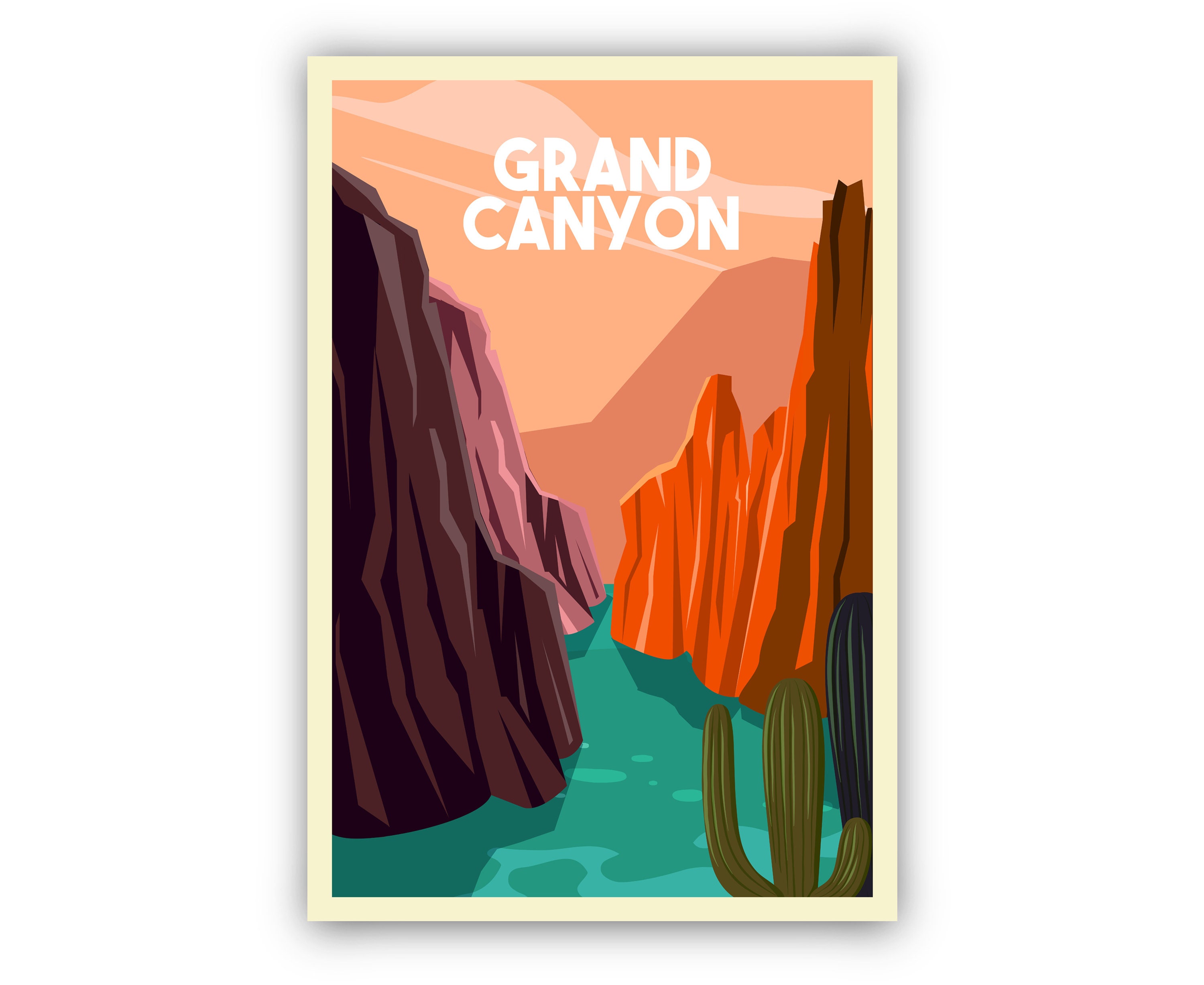 Grand Canyon National Park, Travel Poster Print, Arizona National Park ...