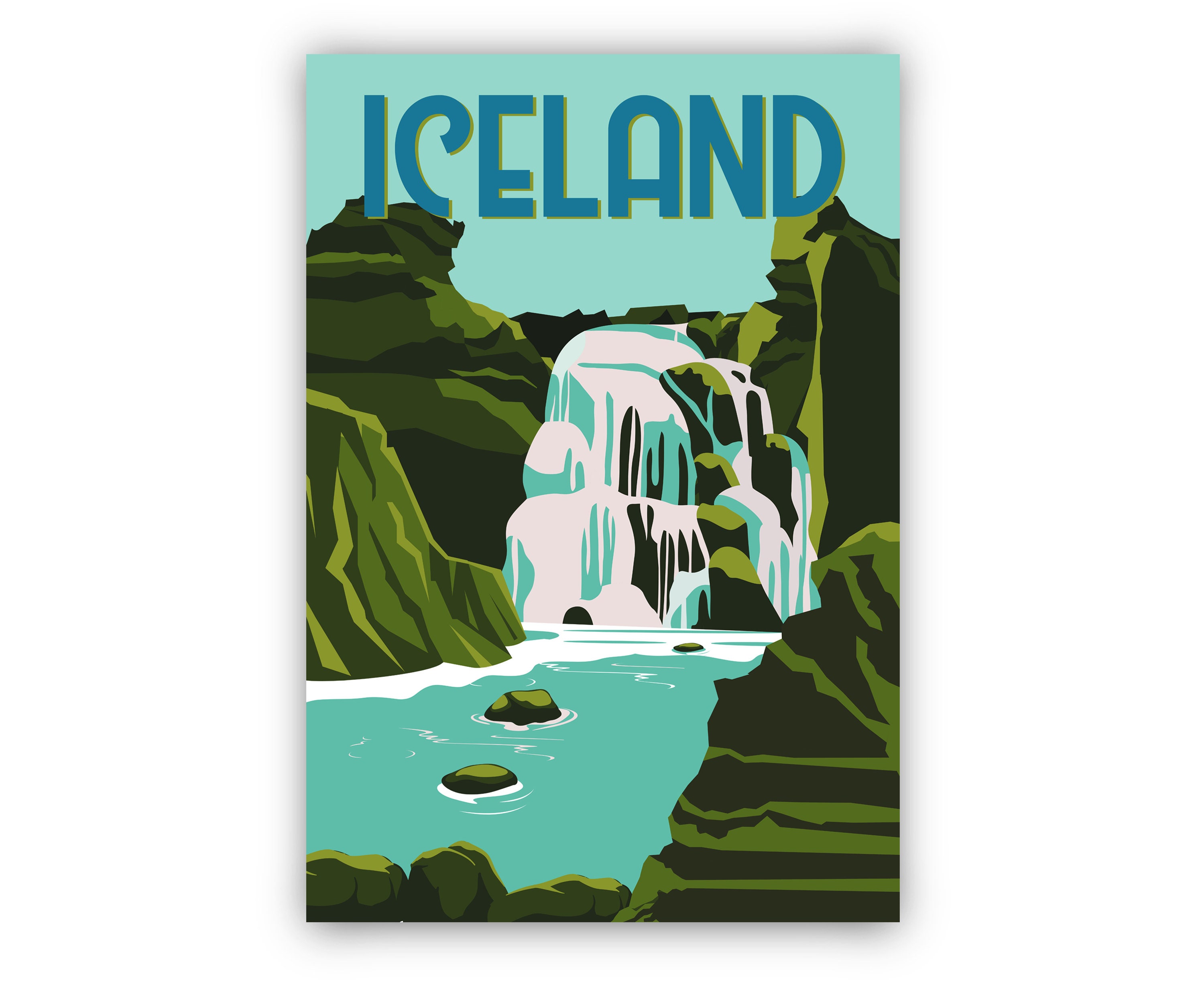 ICELAND Travel Poster Iceland Poster Wall Art Iceland - Etsy