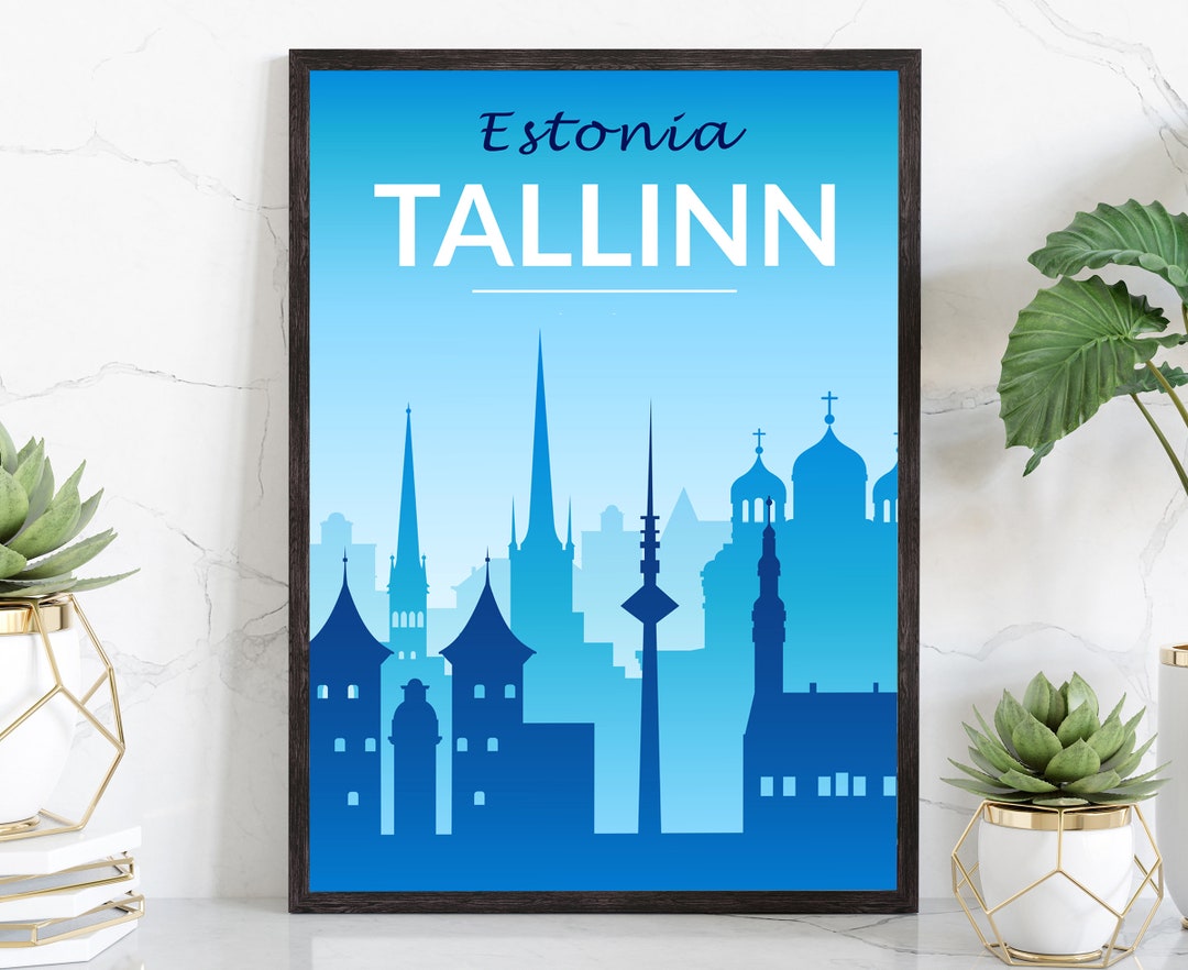 Retro Style Travel Poster, Estonia Vintage Rustic Poster Print, Home ...