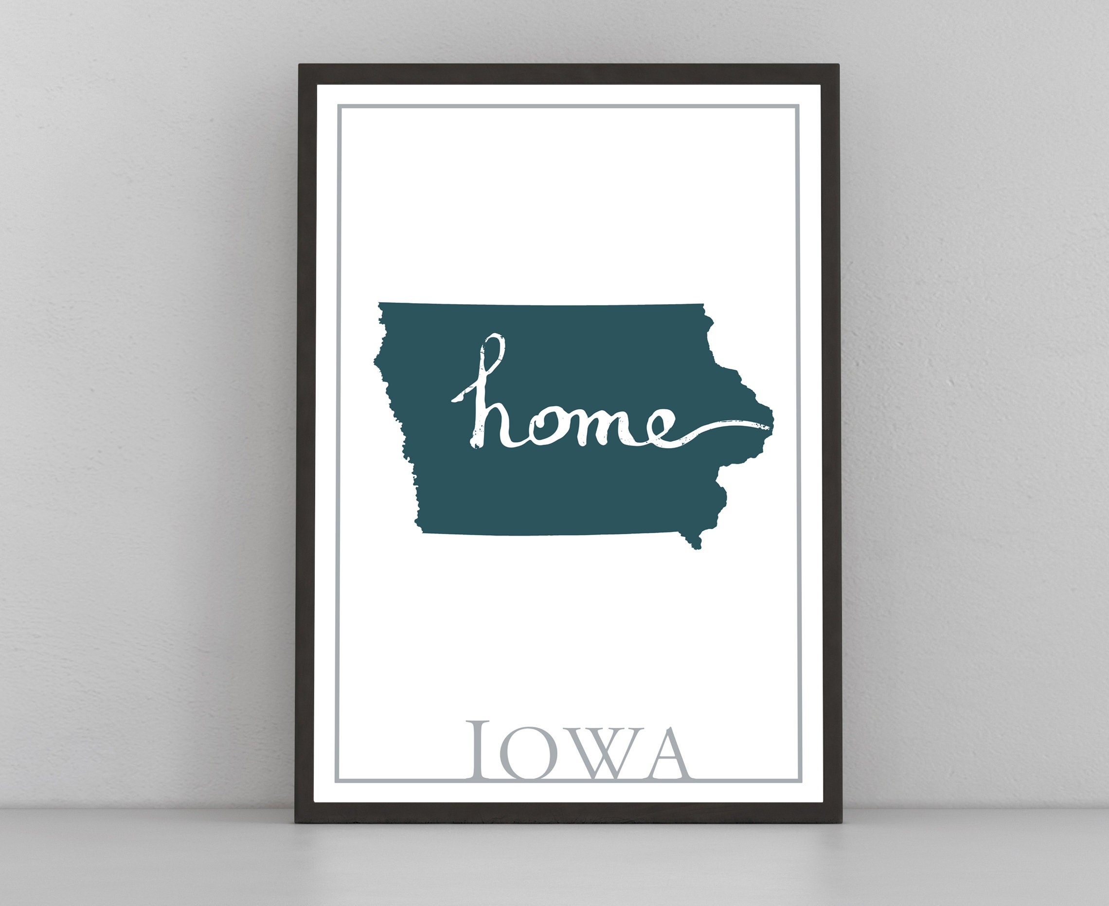 Iowa Map Wall Art Iowa Modern Map Poster Print Home Wall | Etsy