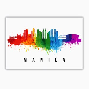 MANILA - PHILIPPINES Poster, Skyline Poster Cityscape and Landmark ...