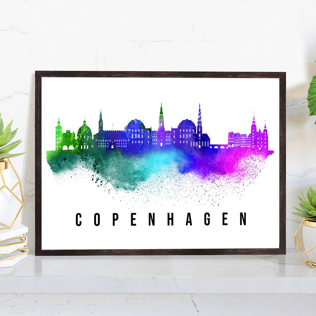 Copenhagen Denmark Poster, Skyline Poster Cityscape Poster, Landmark ...