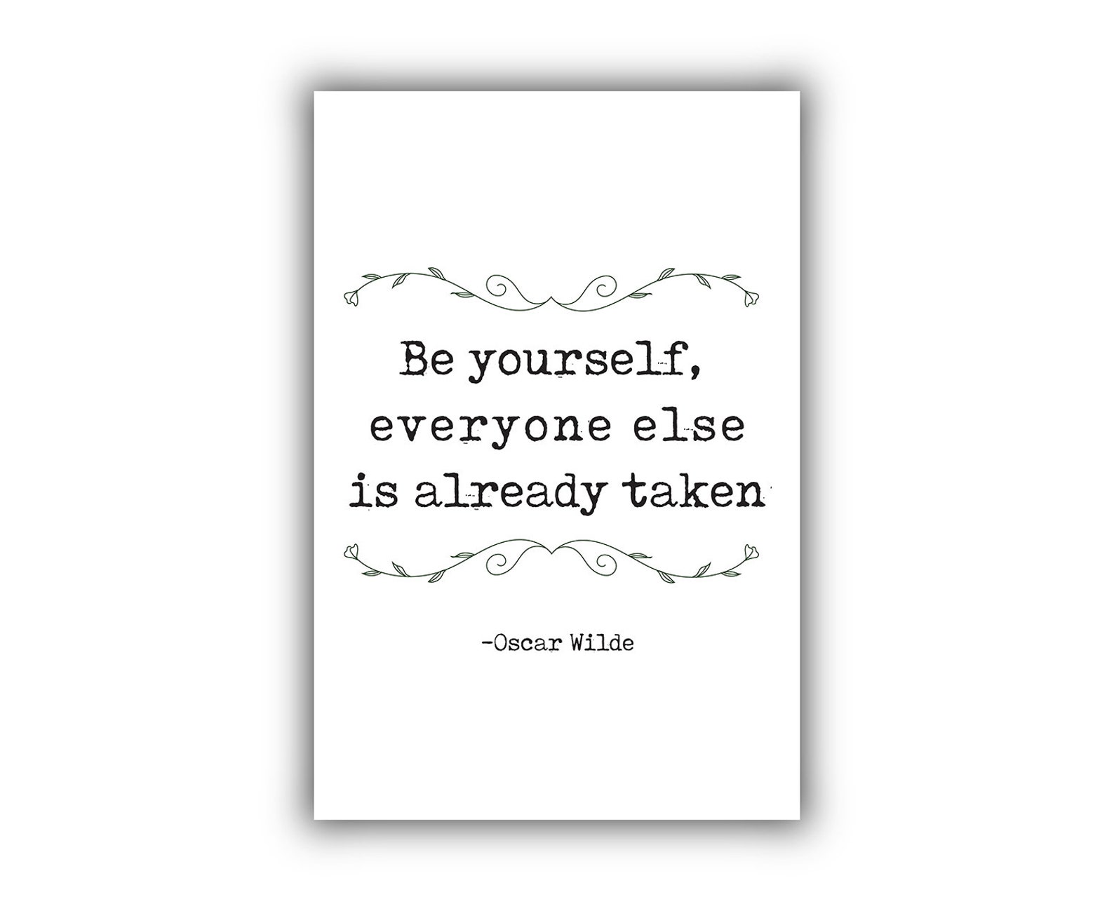 Be Yourself Everyone.. Oscar Wilde Quote Poster Print Home - Etsy