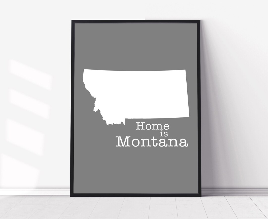 Montana Map Wall Art, Montana Modern Map Poster Print, City Map Wall ...