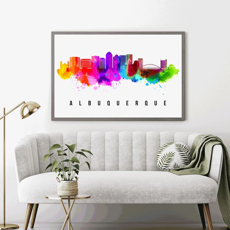 Albuquerque Skyline New Mexico Poster, Cityscape Painting, Albuquerque ...