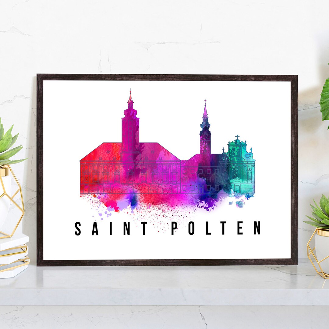 Pera Print Saint Polten Skyline Posters, Saint Polten Austria Poster ...