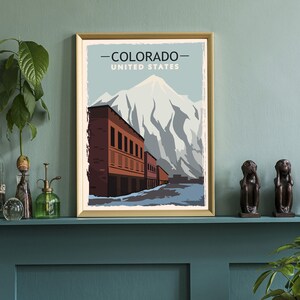 Retro Style Travel Poster, Colorado Vintage Rustic Poster Print, Home ...