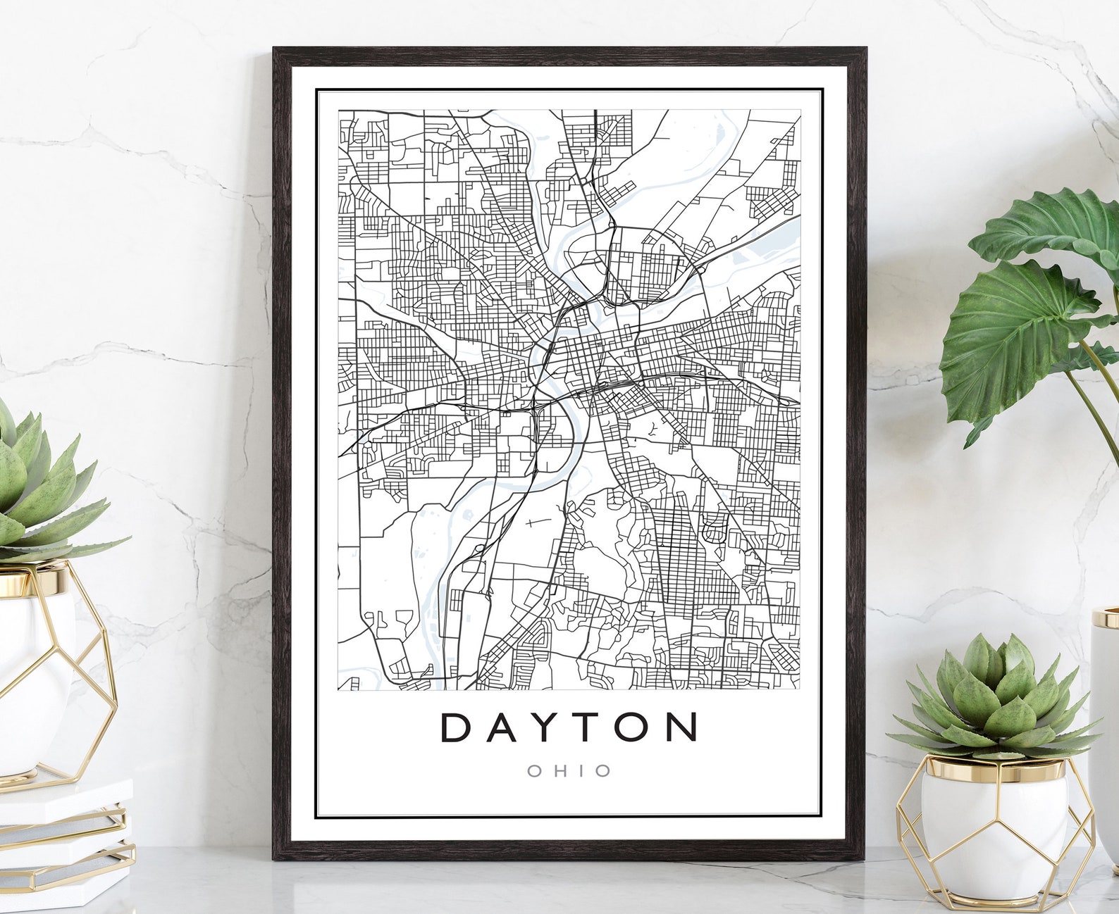Dayton Ohio City Map Ohio City Road Map Poster Print City | Etsy