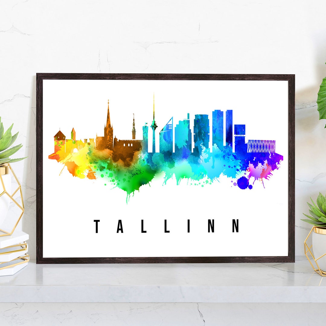 Estonia Tallinn Poster, Skyline Poster Cityscape Poster, Landmark City ...