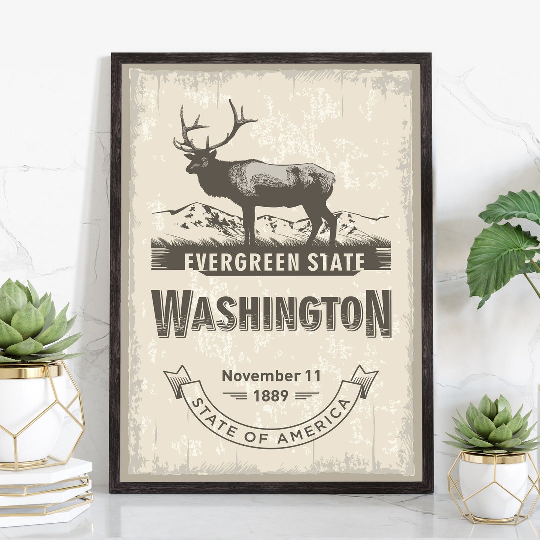 Washington State Symbol Poster, Washington Poster Print, Washington ...