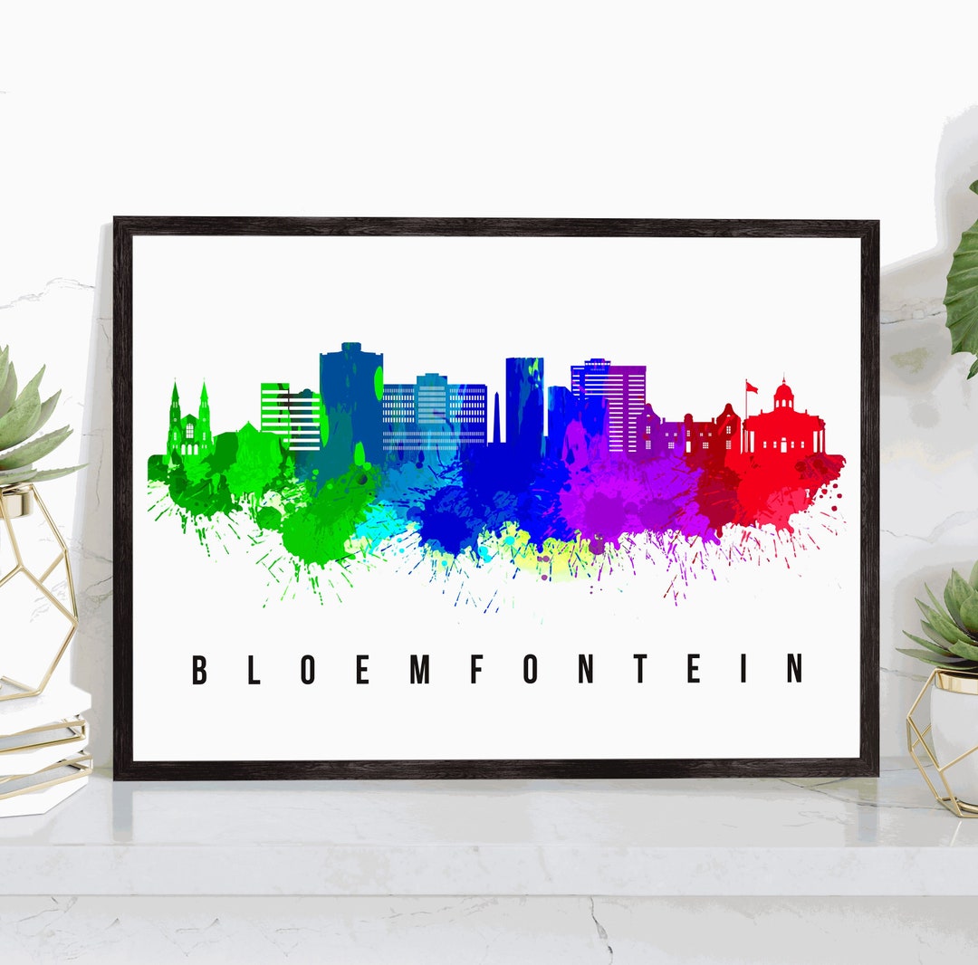 BLOEMFONTEIN South Africa Poster, Skyline Poster Cityscape and Landmark ...