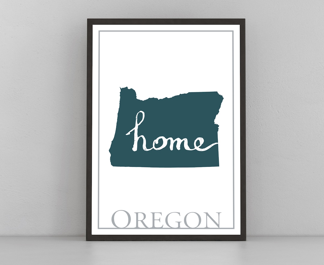 Oregon Map Wall Art, Oregon Modern Map Print, City Map Wall Decor ...