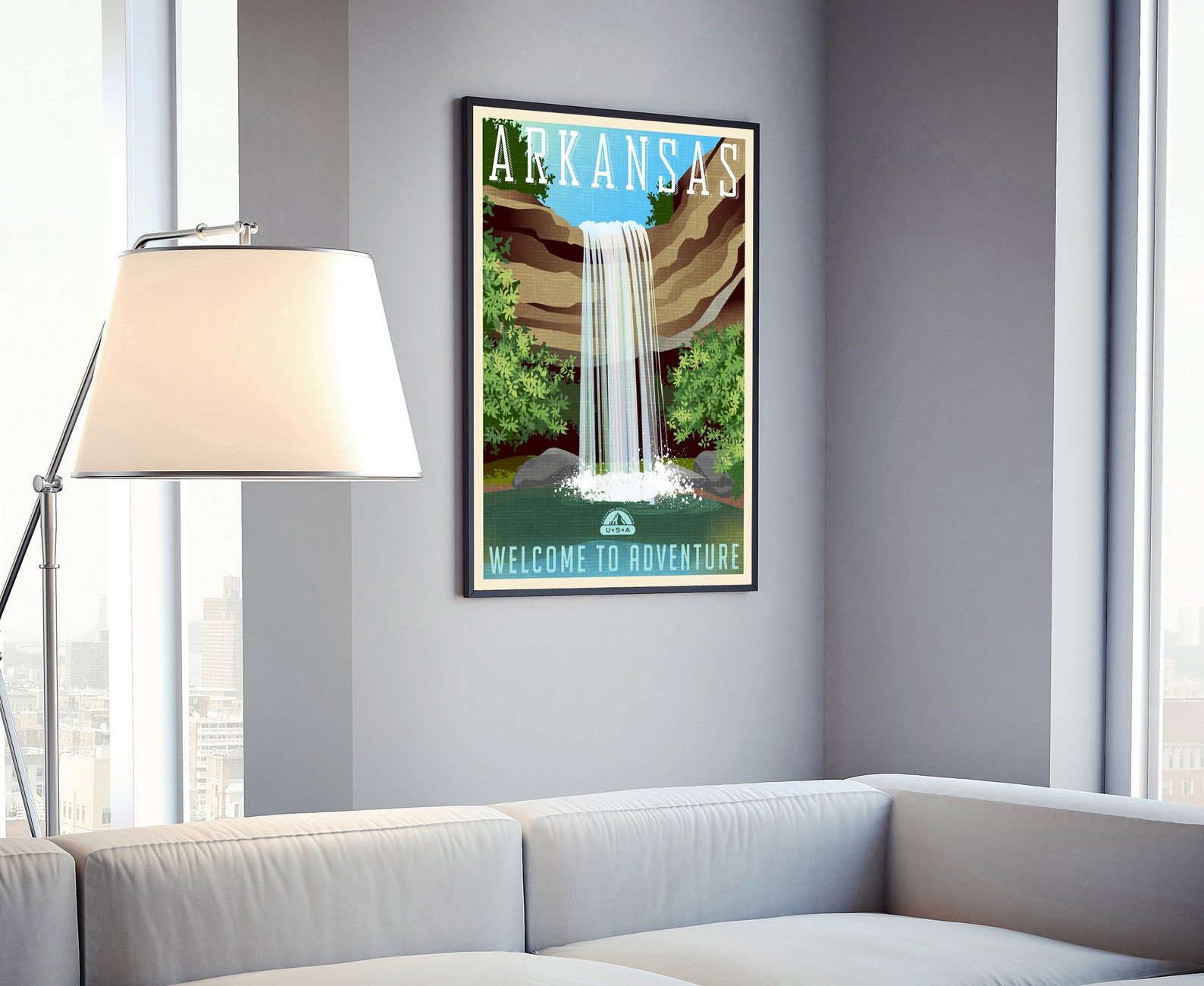 Retro Style Travel Poster, Arkansas Vintage Rustic Poster Print, Home ...