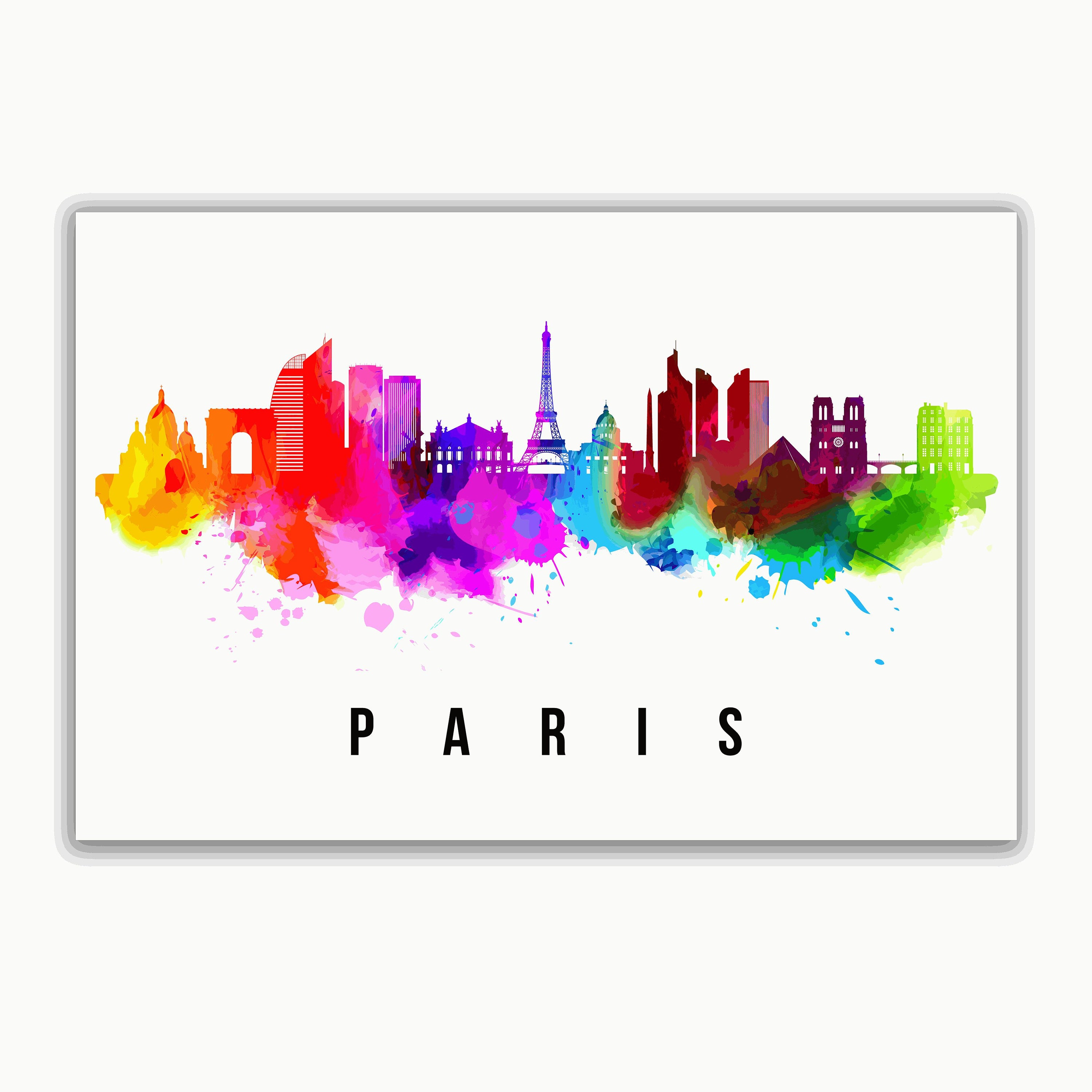 PARIS - FRANCE Poster, Skyline Poster Cityscape and Landmark Paris ...