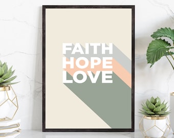 Faith Hope Love Poster - Etsy