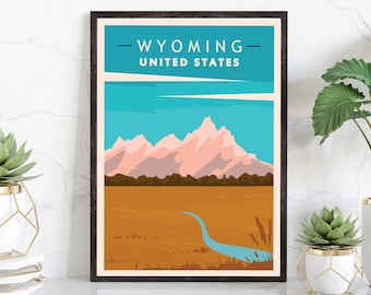 Vintage Wyoming Poster - Etsy