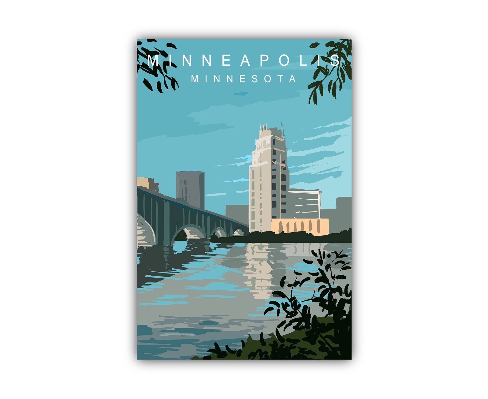 Retro Style Travel Poster, Minnesota Vintage Rustic Poster Print, Home ...