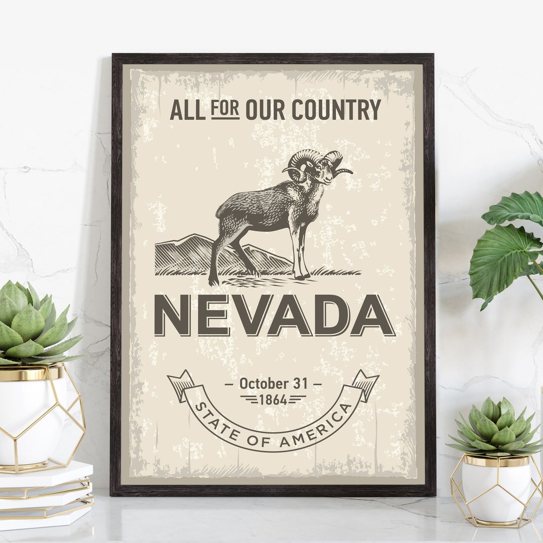 Nevada State Symbol Poster, Nevada State Poster Print, Nevada State ...