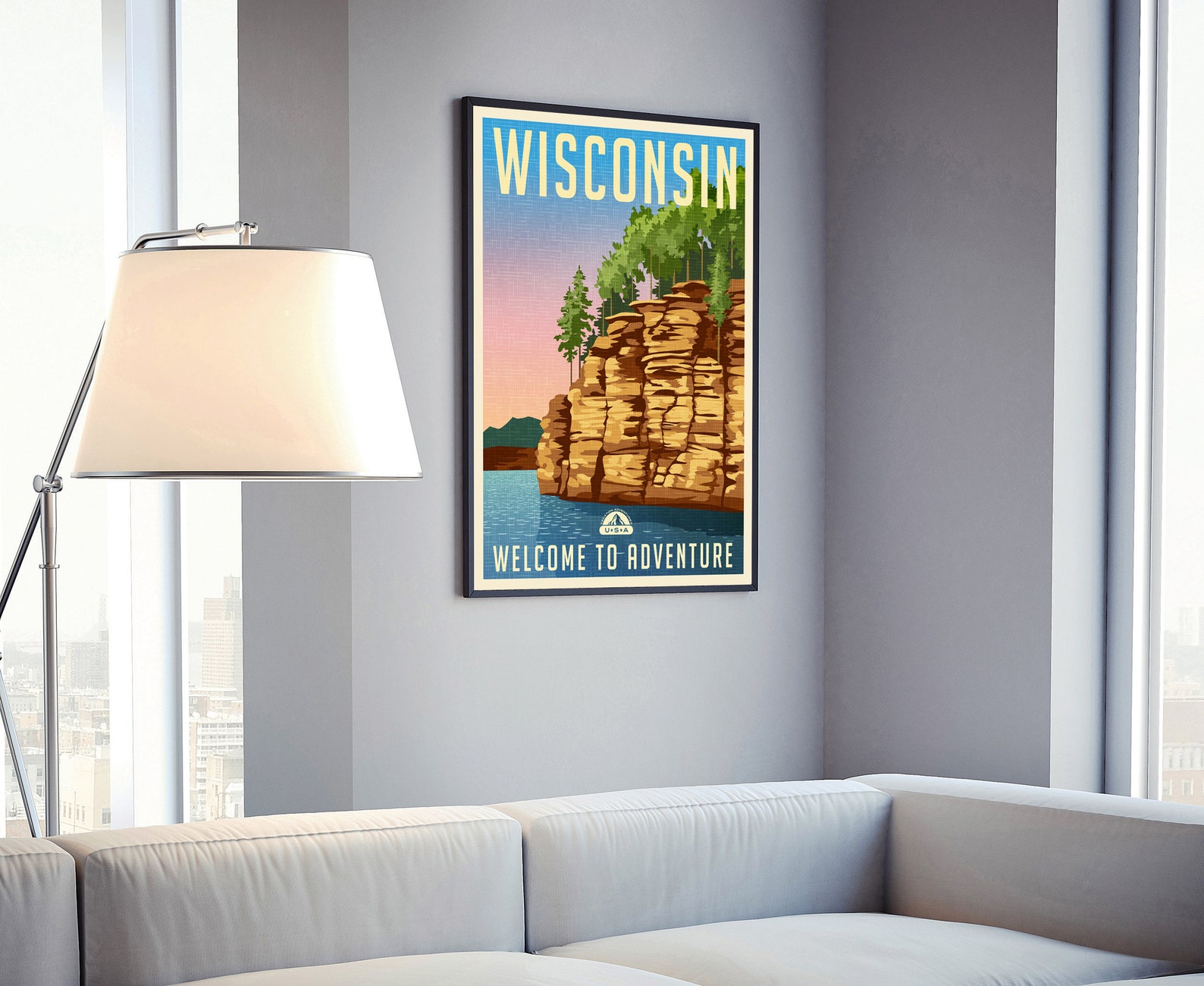 Retro Style Travel Poster Wisconsin Vintage Rustic Poster - Etsy