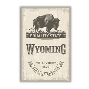 Wyoming State Symbol Poster, Wyoming Poster Print, Wyoming State Emblem ...