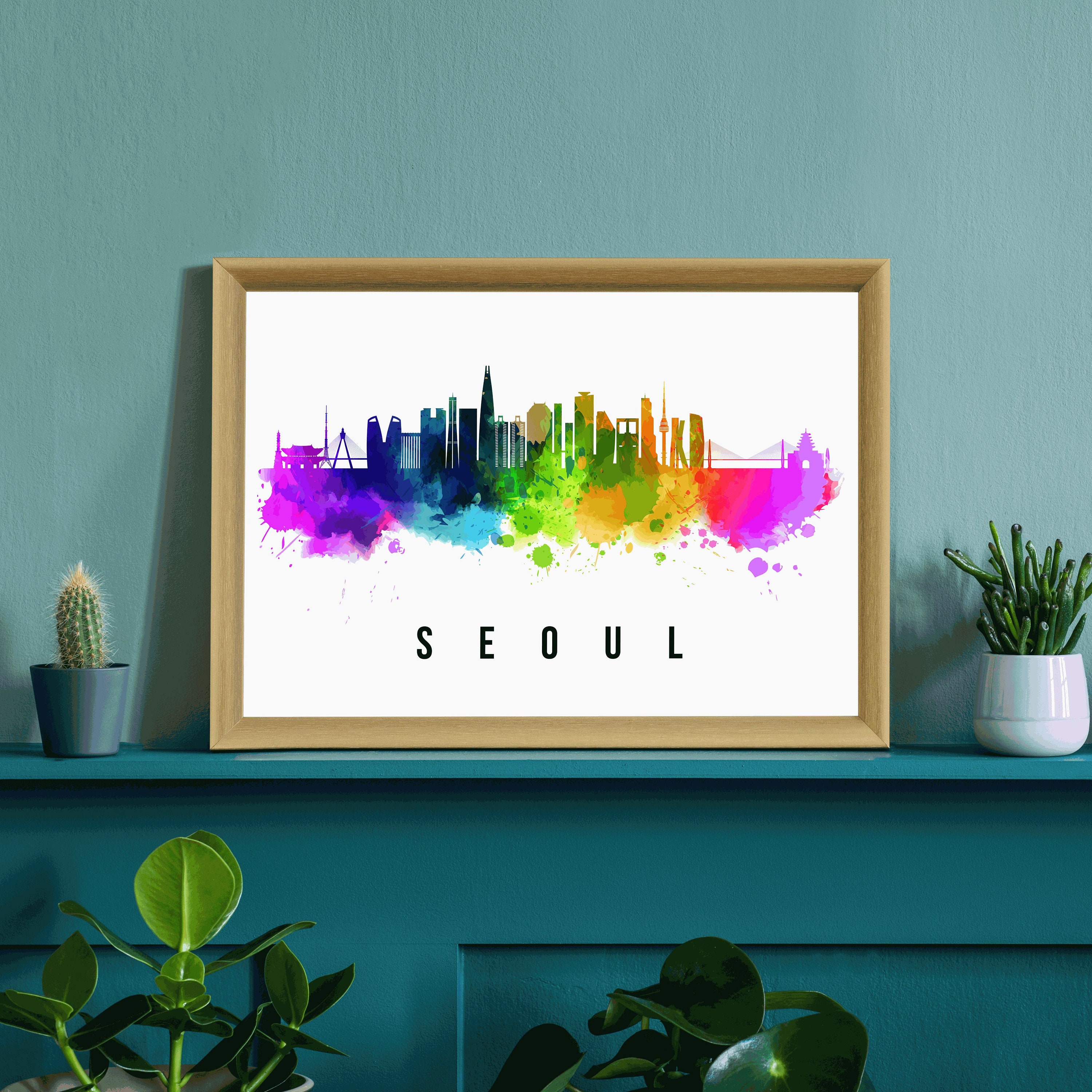 SEOUL SOUTH KOREA Poster Skyline Poster Cityscape and - Etsy