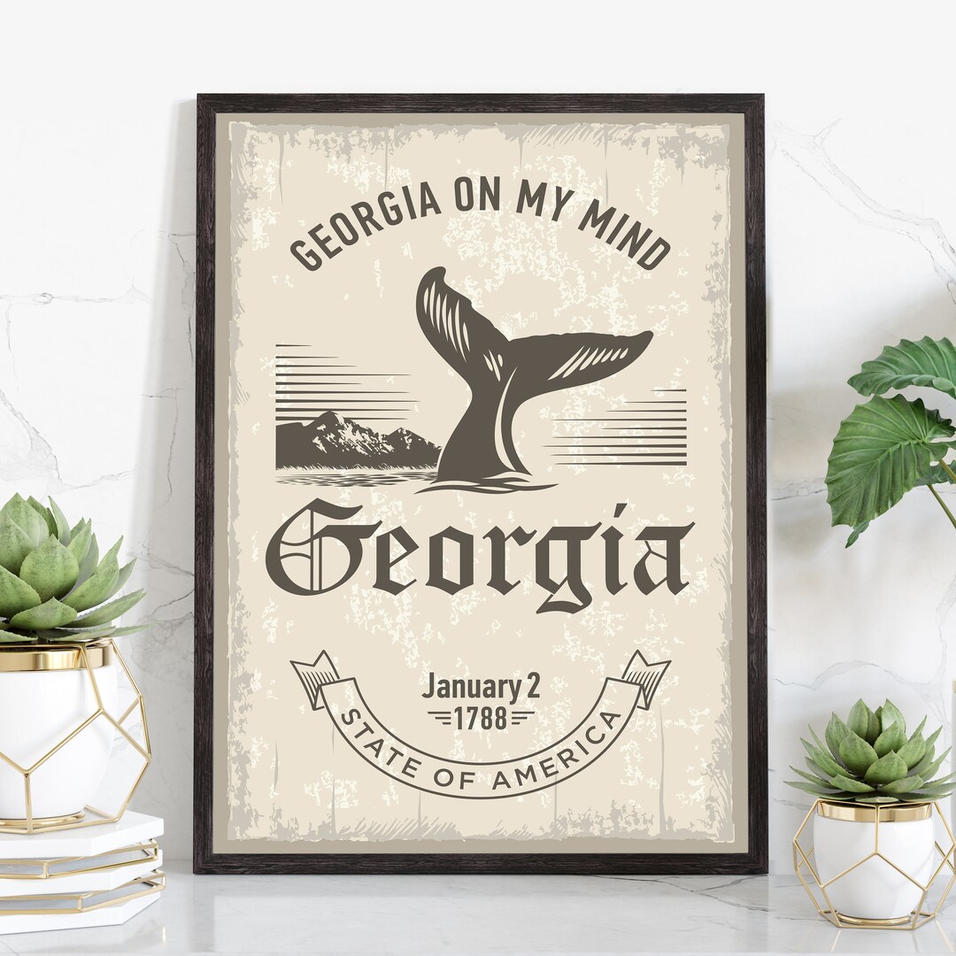 Georgia State Symbol Poster, Georgia State Poster Print, Georgia State ...