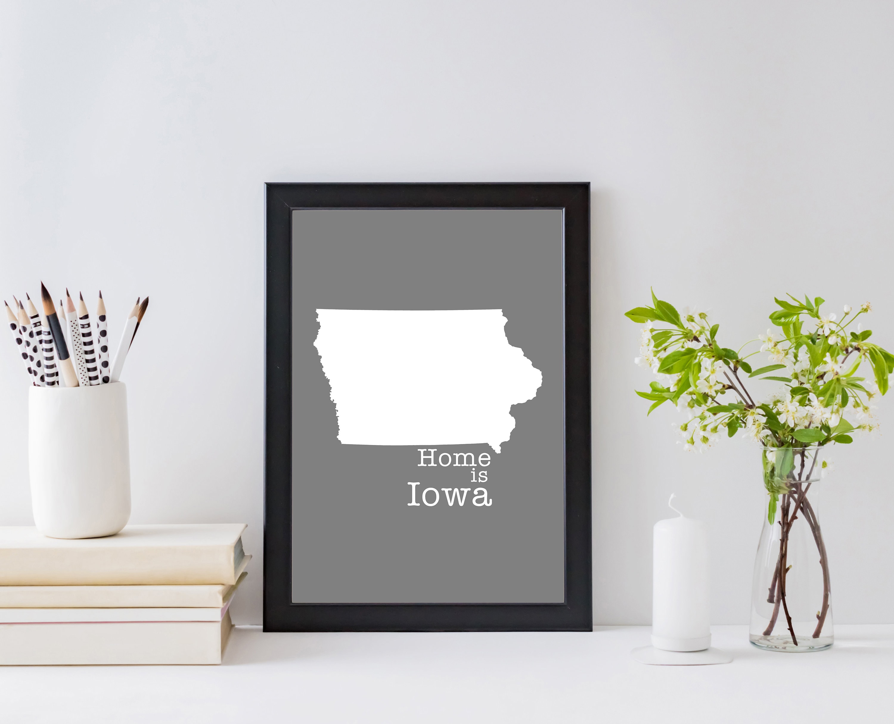 Iowa Map Wall Art Iowa Map Poster Print City Map Wall Decor | Etsy