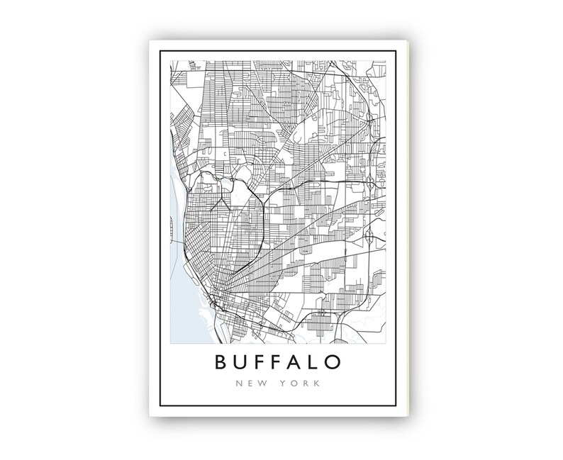 Buffalo Map Buffalo City Road Map Poster Buffalo New York - Etsy