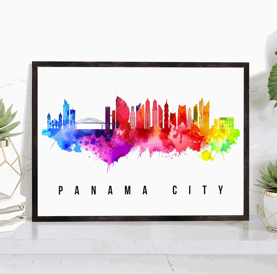 PANAMA CITY - PANAMA Poster, Skyline Poster Cityscape and Landmark ...