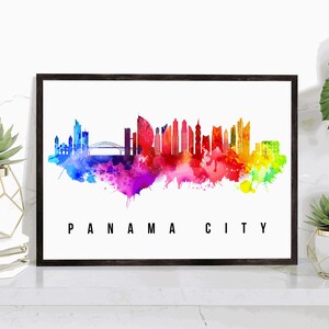 PANAMA CITY - PANAMA Poster, Skyline Poster Cityscape and Landmark ...