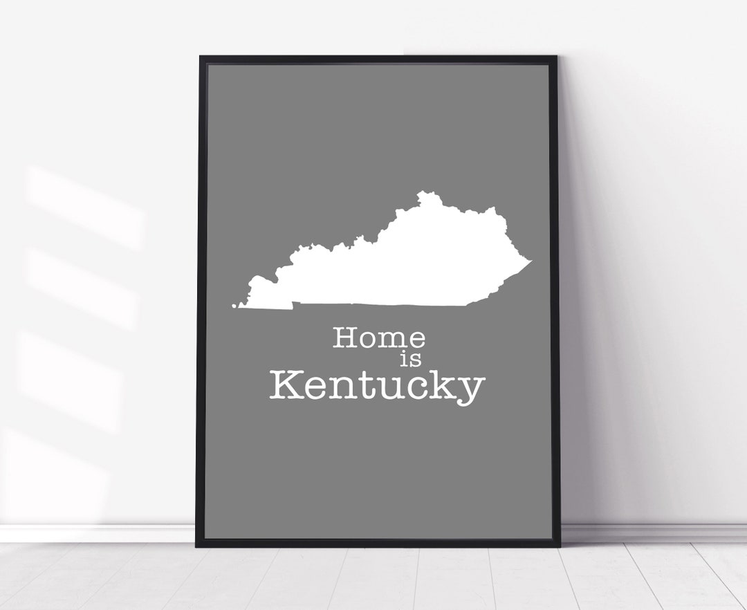 Kentucky Map Wall Art, Kentucky Modern Map Poster Print, City Map Wall ...
