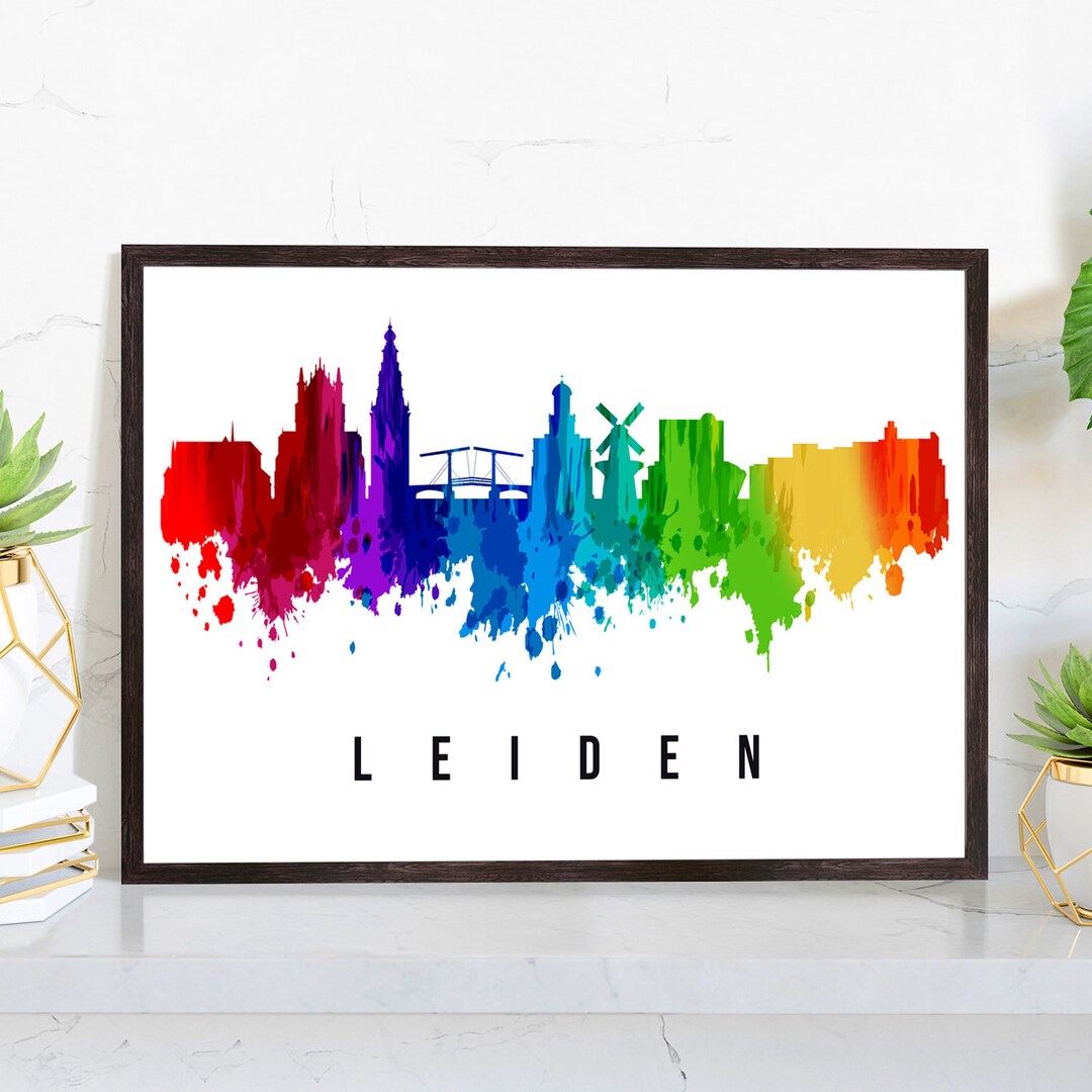 Leiden Netherland Poster, Skyline Poster Cityscape Poster, Netherland ...