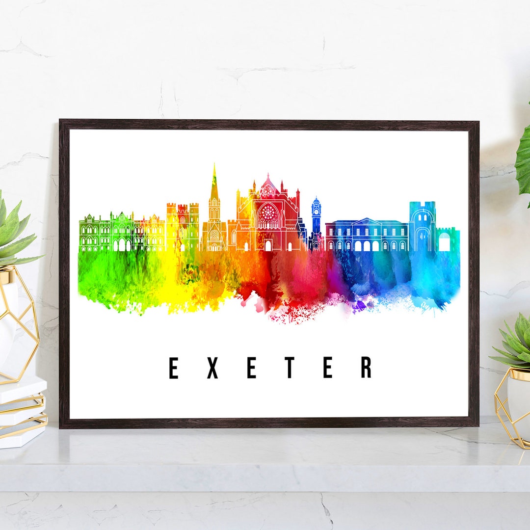 Exeter England Poster, Skyline Poster Cityscape Poster, Landmark City ...