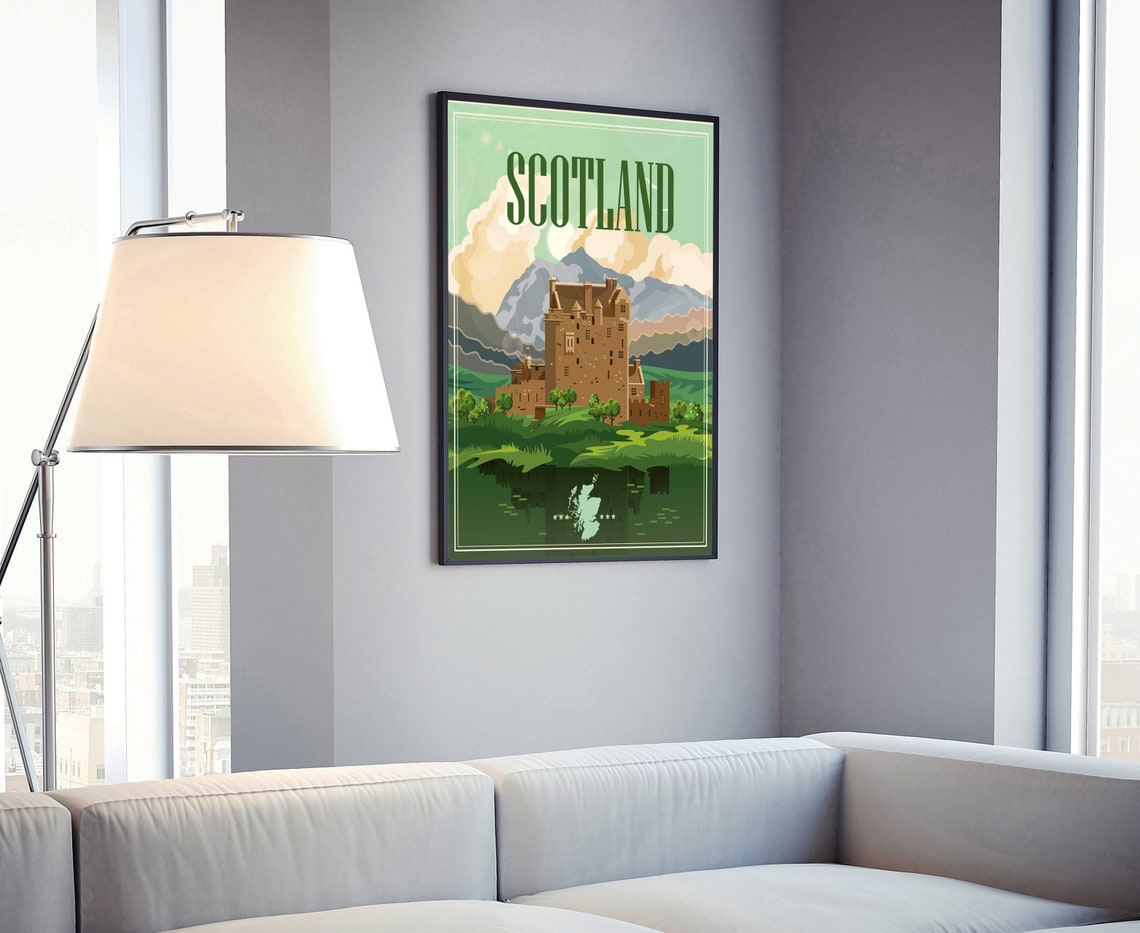 SCOTLAND TRAVEL POSTER Scotland Cityscape and Landmark Poster | Etsy