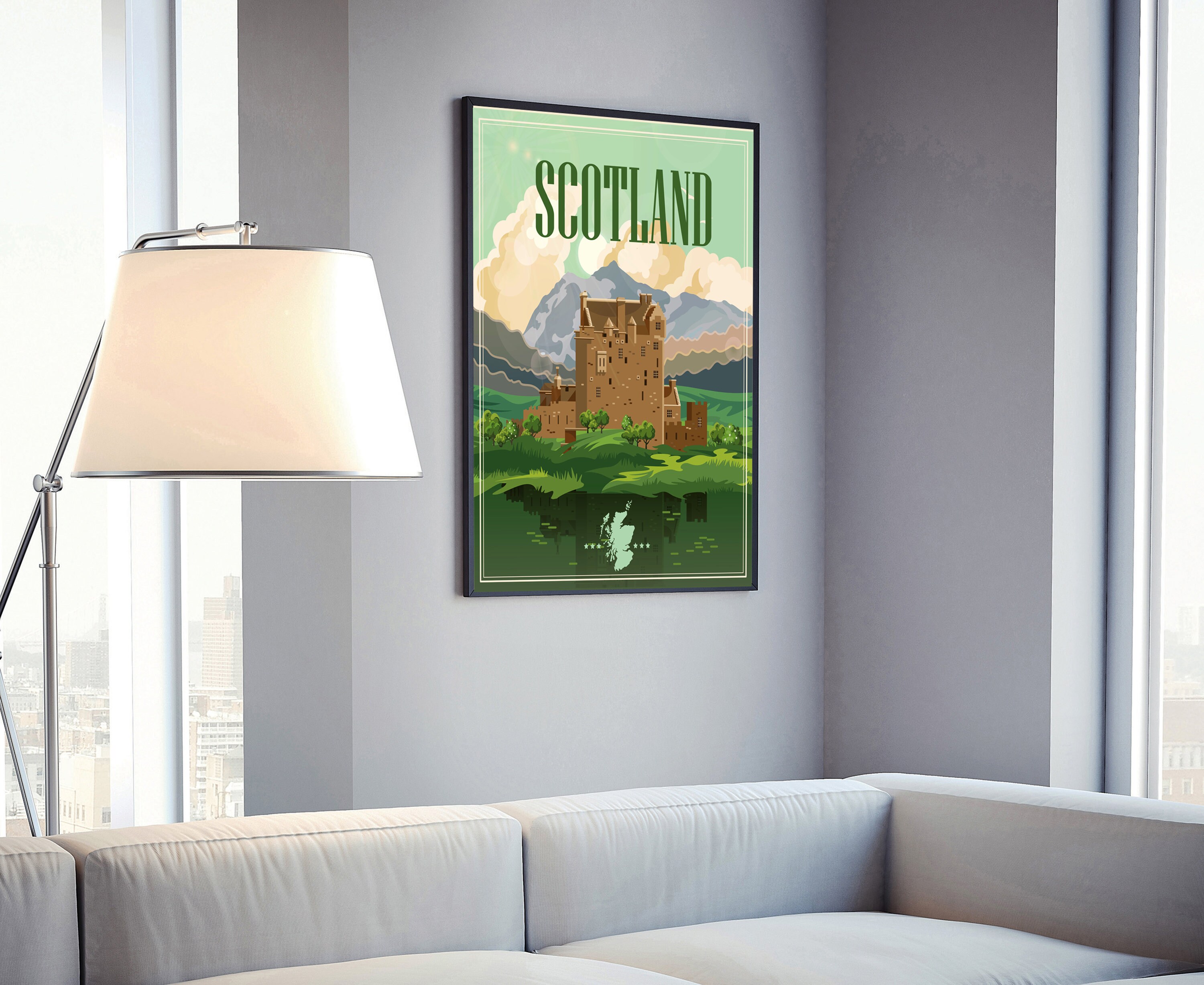 SCOTLAND TRAVEL POSTER Scotland Cityscape and Landmark Poster | Etsy