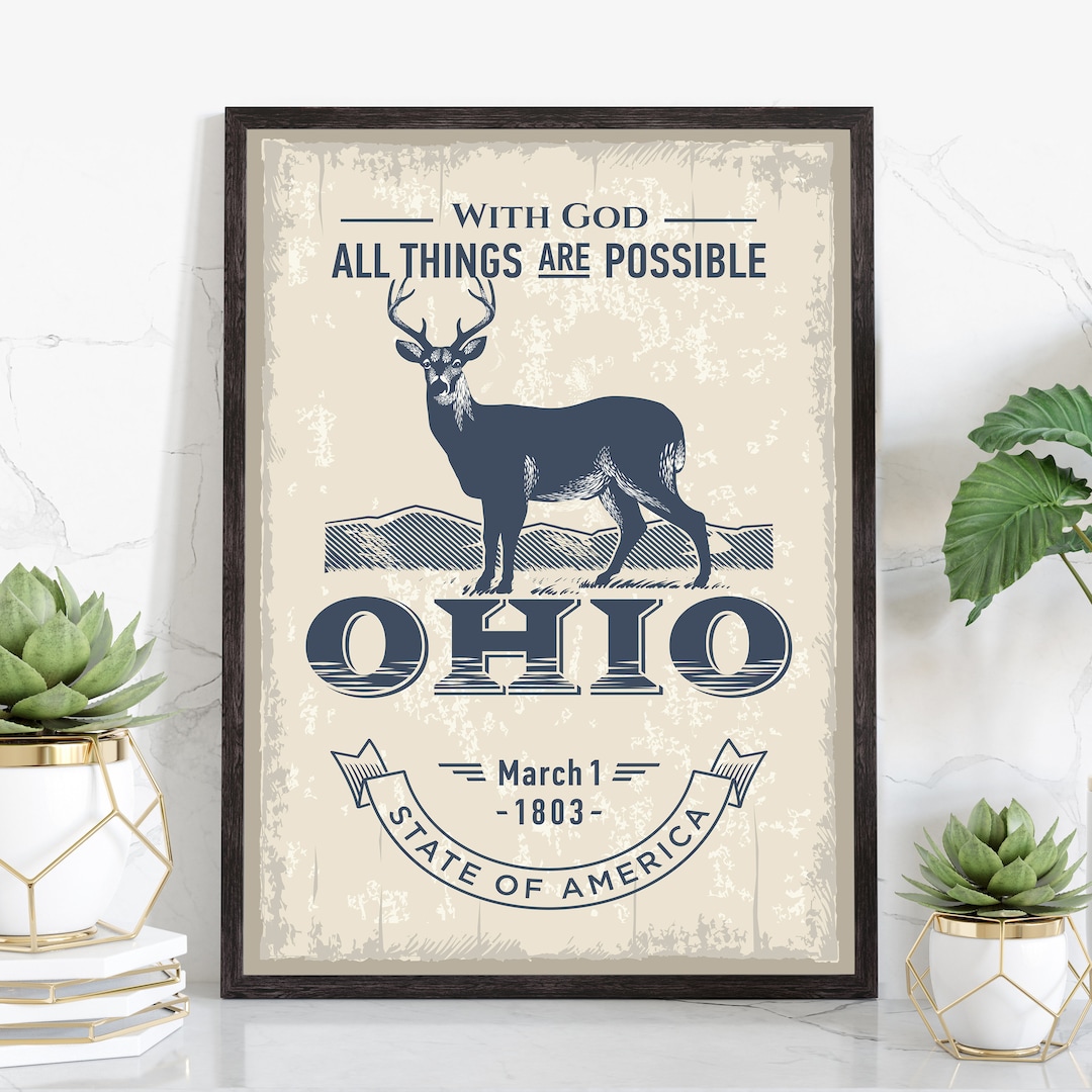 Ohio State Symbol Poster, Ohio State Poster Print, Ohio State Emblem ...