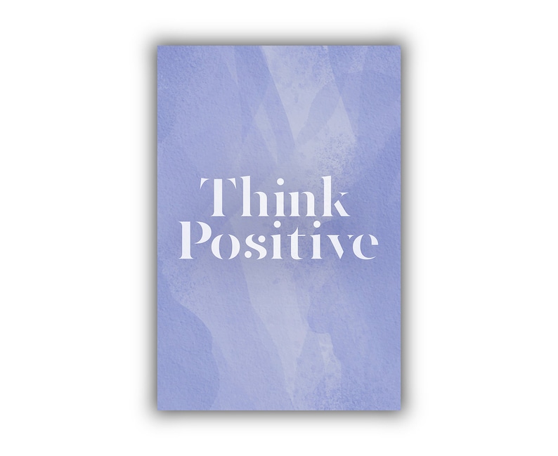 Think Positive Poster Prints Modern Poster Prints Home Wall | Etsy