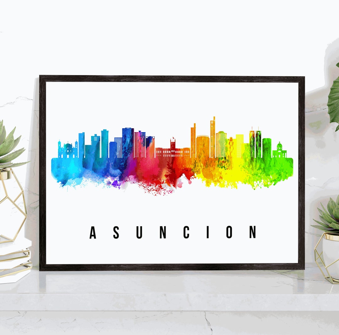 ASUNCION - PARAGUAY Poster, Skyline Poster Cityscape and Landmark ...