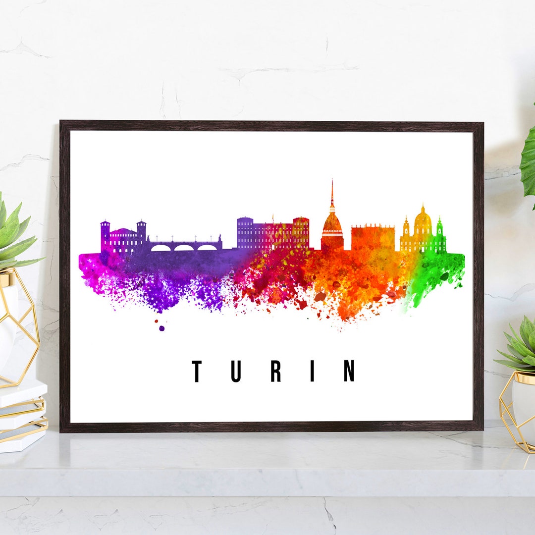 Turin Italy Poster, Skyline Poster Cityscape Poster, Italy Landmark ...
