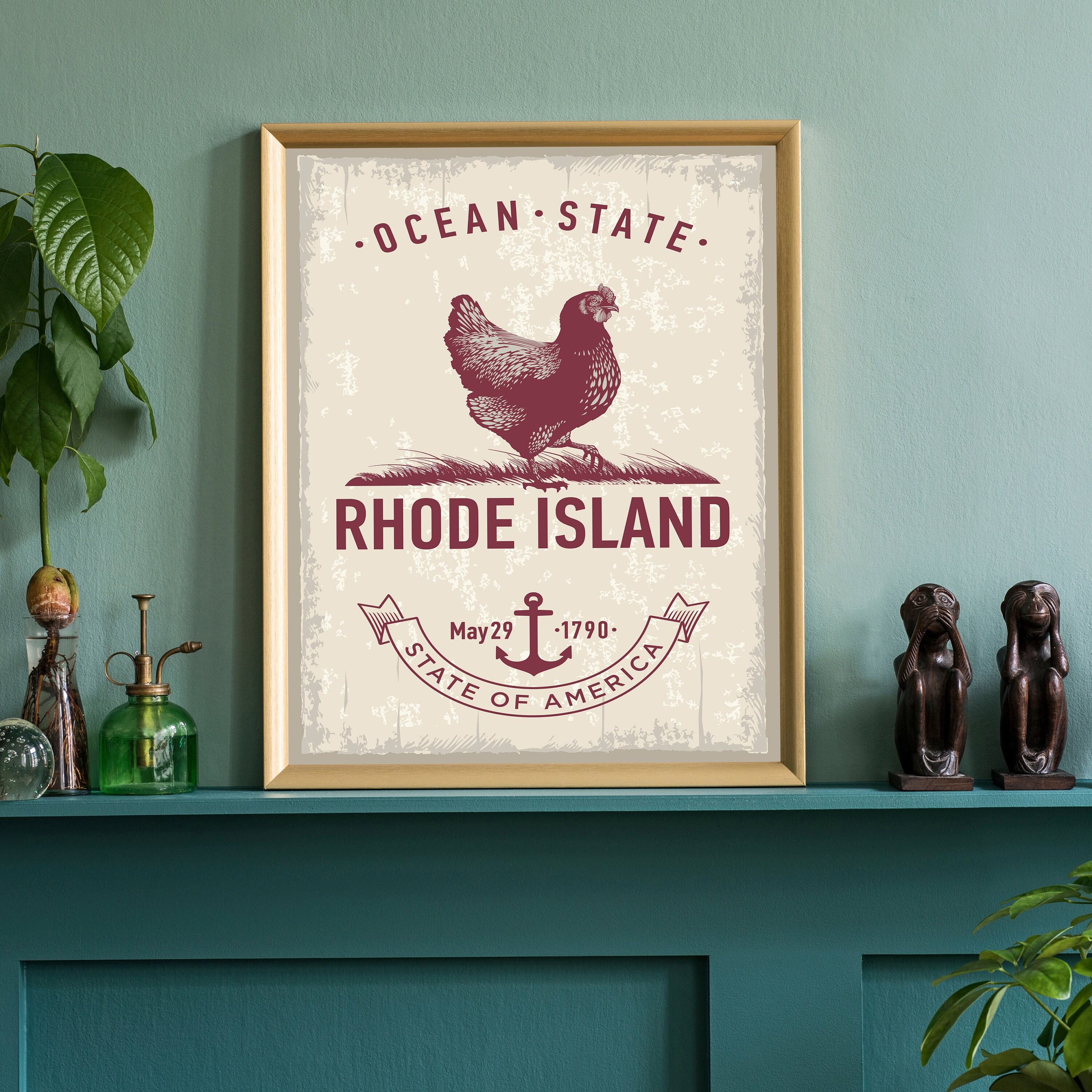 Rhode Island State Symbol Poster, State Poster Print, Oregon State ...
