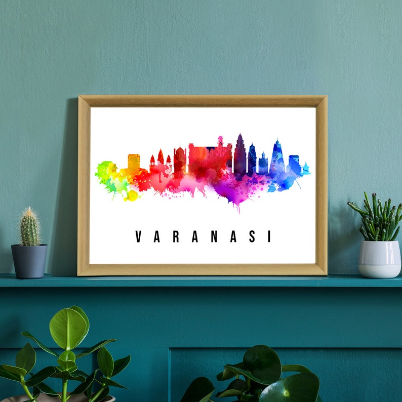 Varanasi India Poster, Skyline Poster Cityscape Poster, India Landmark ...