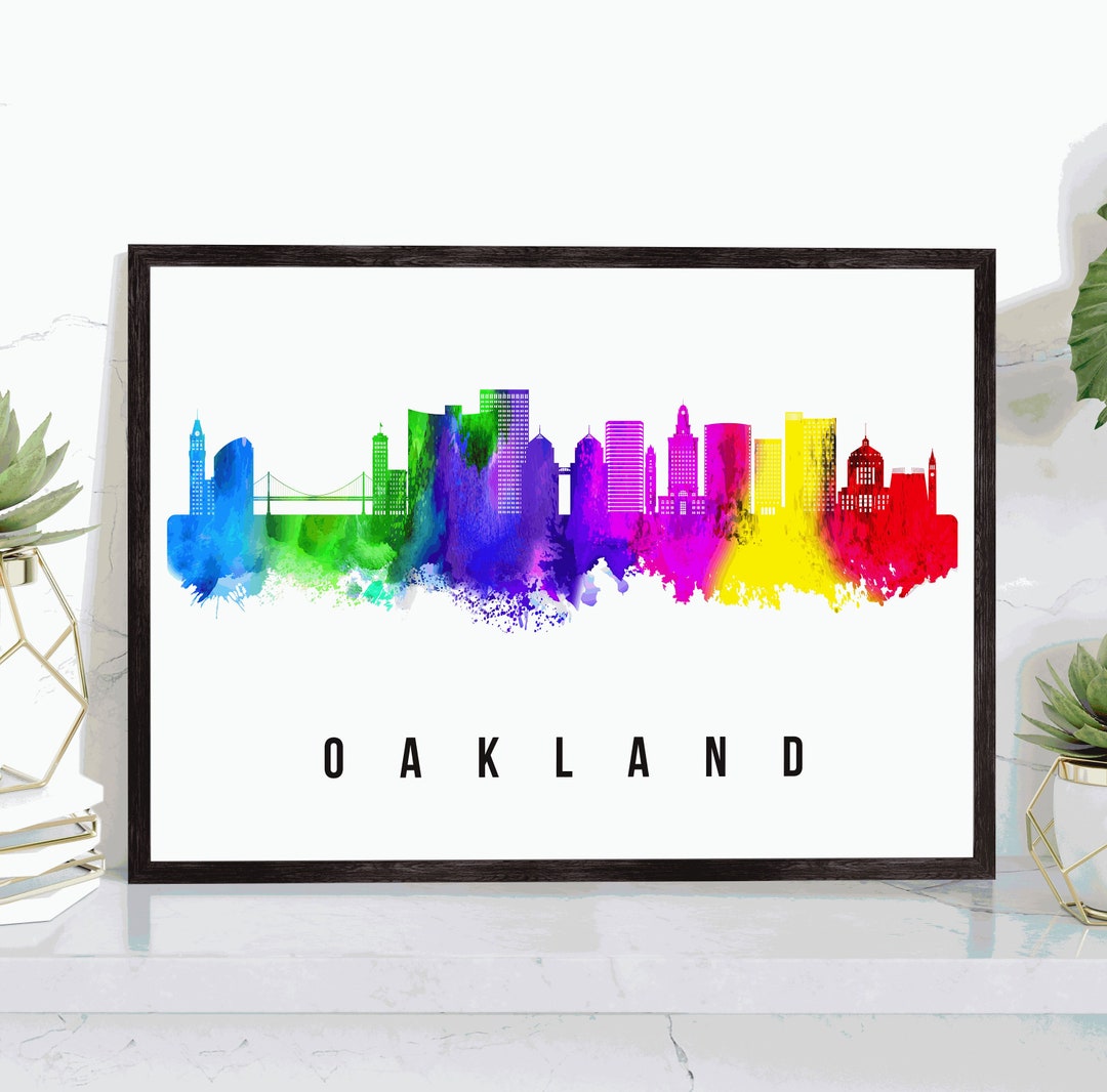 Oakland Skyline California Poster, California Cityscape Painting ...