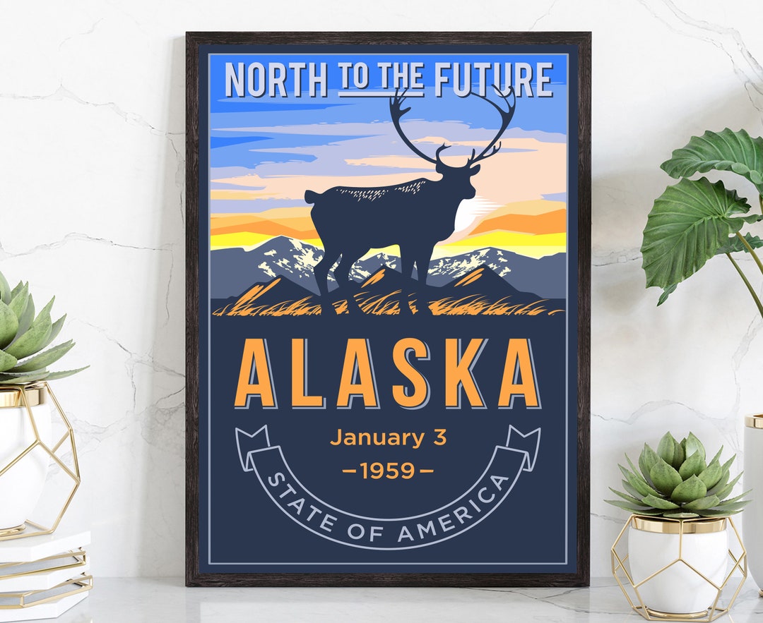 United States Alaska State Poster, Alaska Poster Print, Alaska State ...