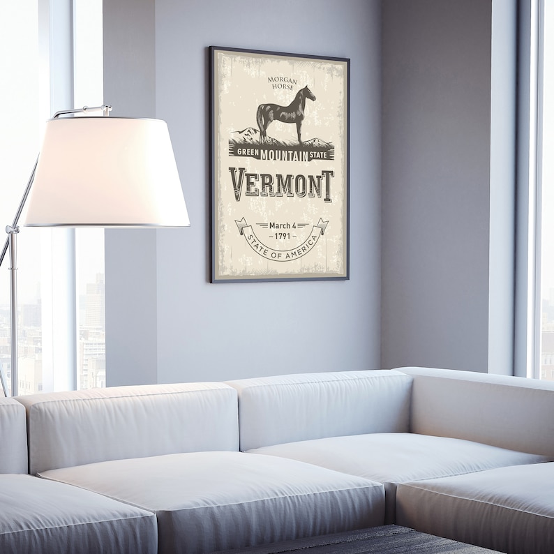 VERMONT State Morgan Horse Symbol Poster Green Mountain State - Etsy