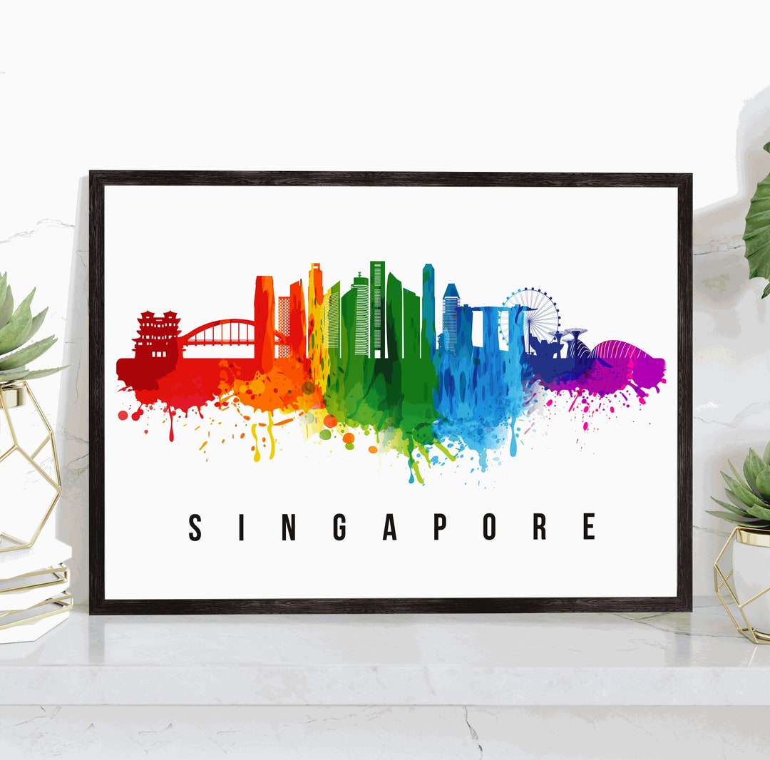 SINGAPORE CITY - SINGAPORE Poster, Skyline Poster Cityscape and ...